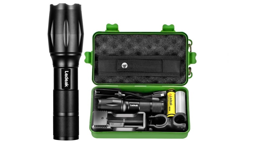 Ledeak Police Waterproof Tactical Torch + Belt Holder - Police Discount ...